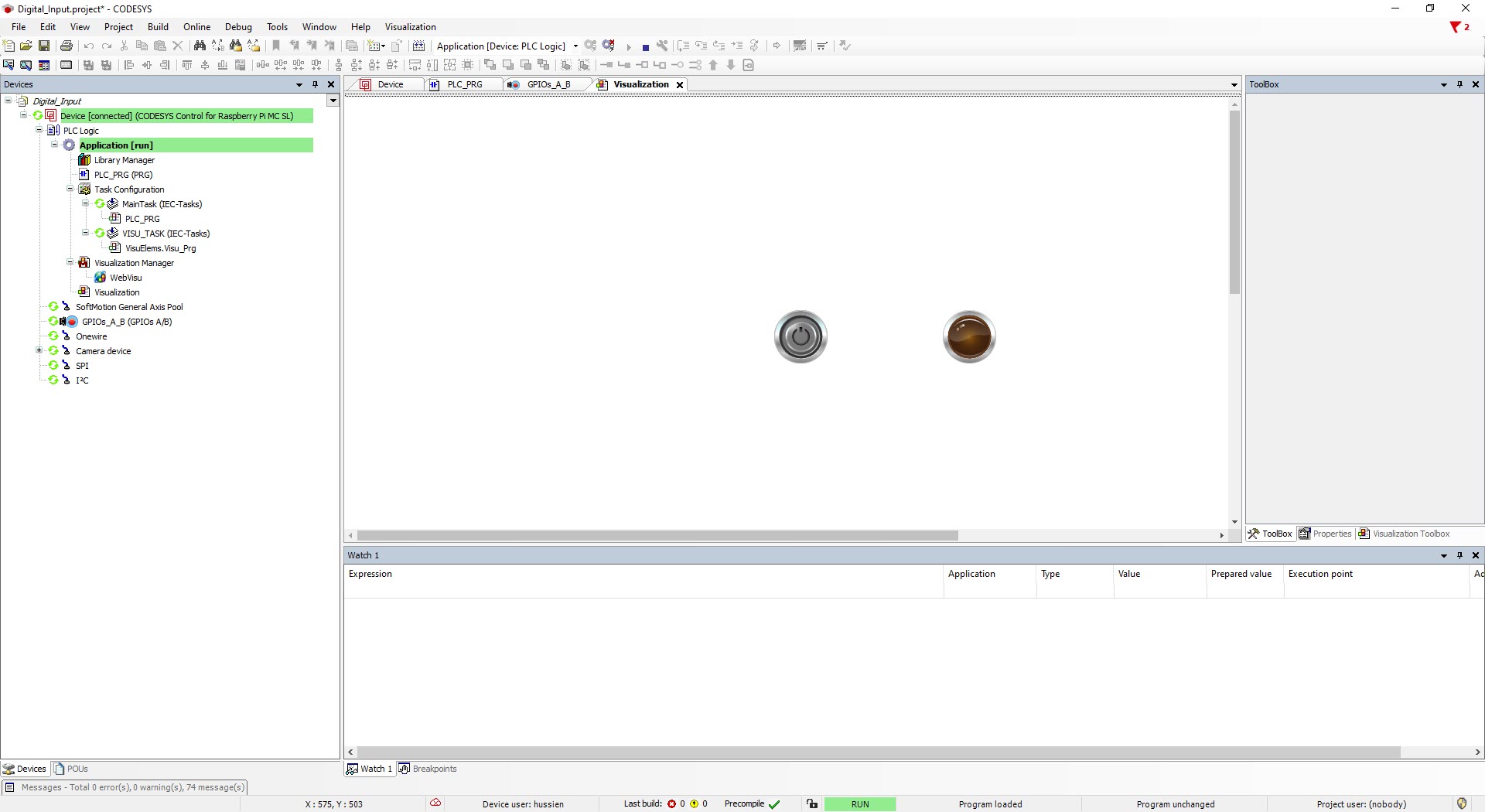EDGEBOX RPI 200 AND CODESYS : DIGITAL OUTPUT